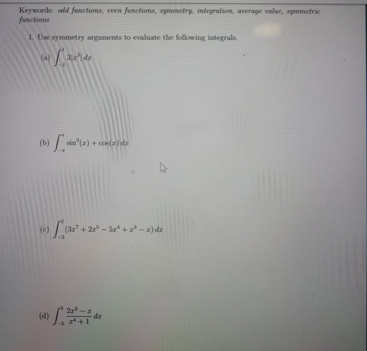 Solved Keywords: odd functions, even functions, symmetry, | Chegg.com