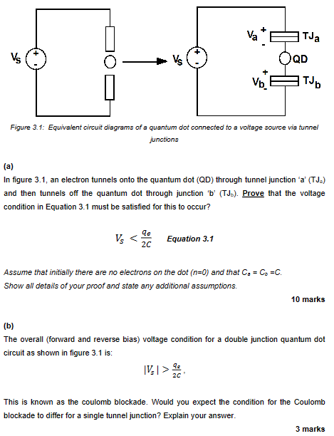 Solved Figure 3.1: Equivalent circuit diagrams of a quantum | Chegg.com