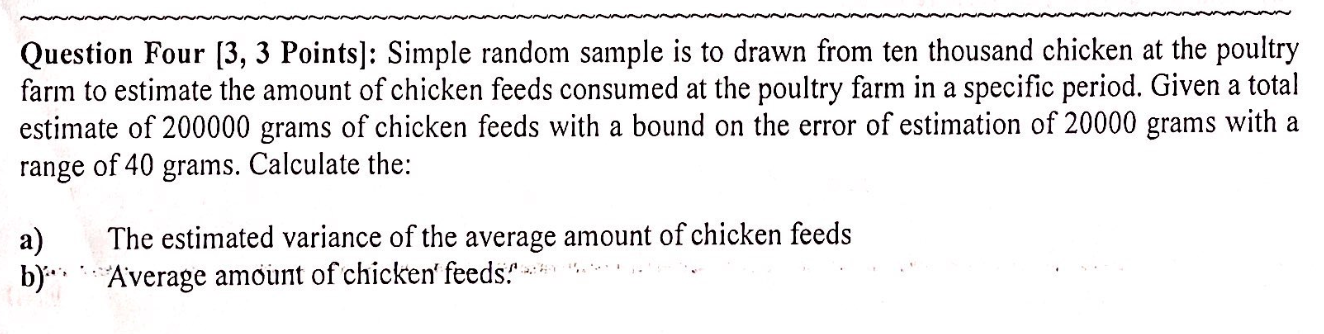 Solved Question Four [3, 3 ﻿Points]: Simple random sample is | Chegg.com