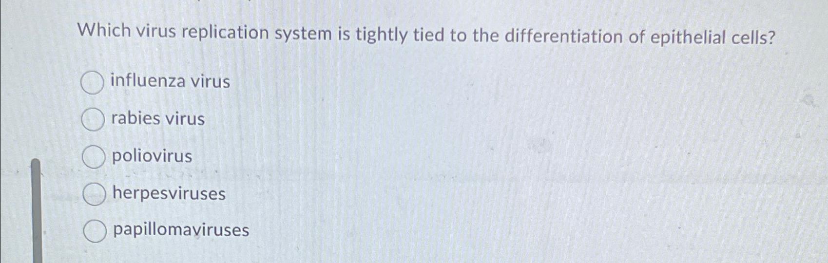 Solved Which virus replication system is tightly tied to the | Chegg.com