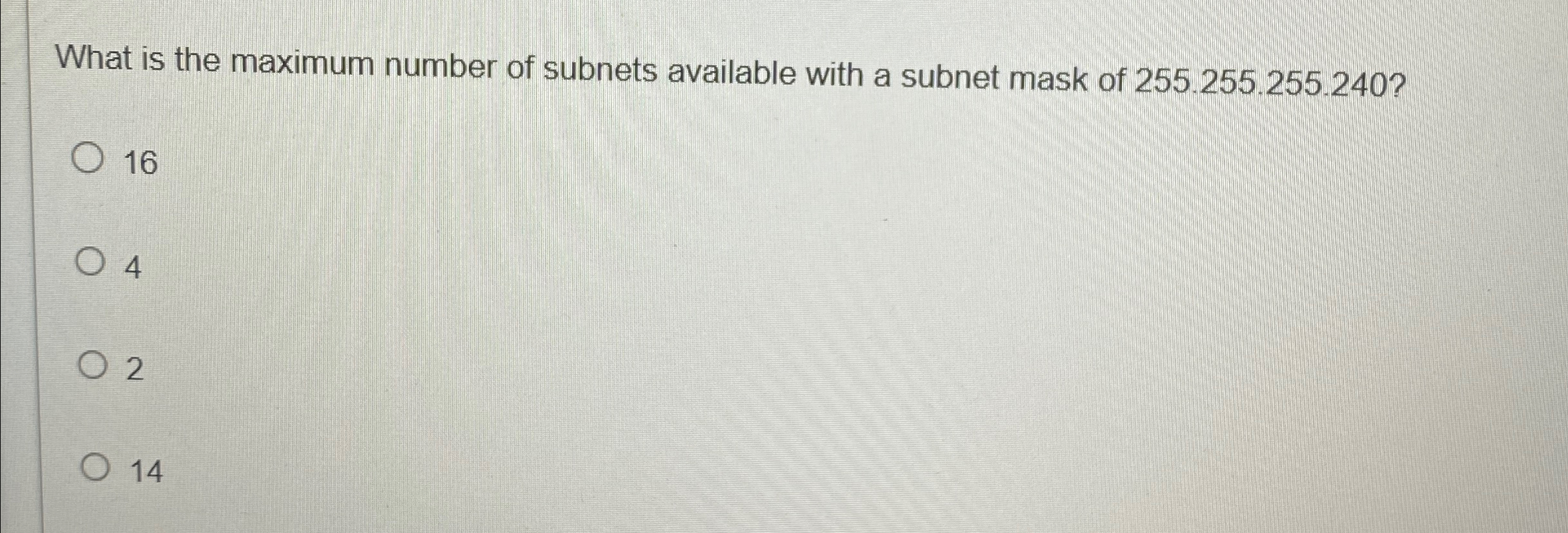 Solved What is the maximum number of subnets available with | Chegg.com