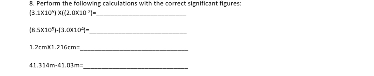 Solved Perform the following calculations with the correct | Chegg.com