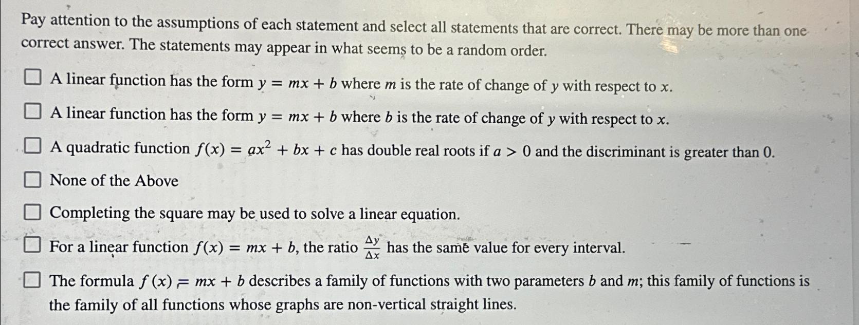 Solved Pay attention to the assumptions of each statement | Chegg.com