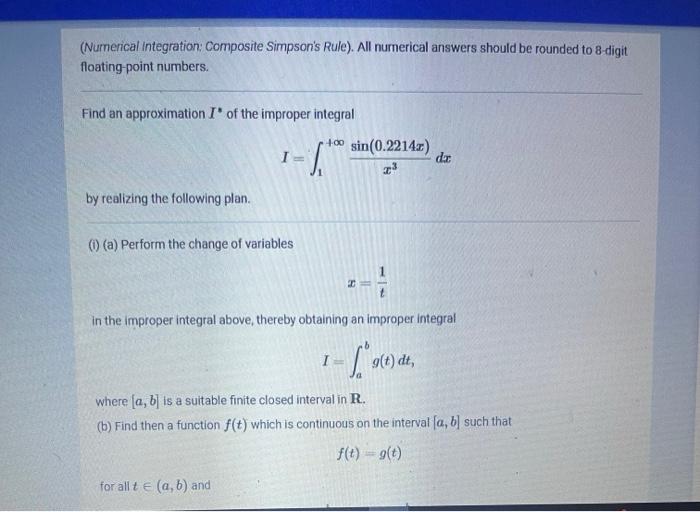Solved (Numerical integration: Composite Simpson's Rule). | Chegg.com