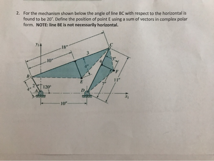 Solved 2. For the mechanism shown below the angle of line BC | Chegg.com