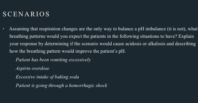 Solved Respiratory Control of pH If blsod beconea acidic | Chegg.com