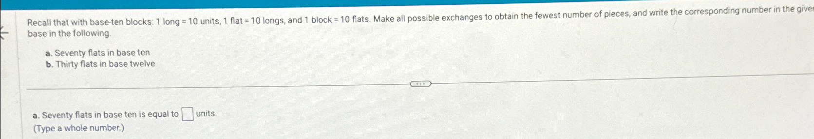 Solved base in the following.a. ﻿Seventy flats in base tenb. | Chegg.com