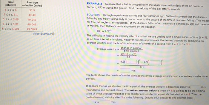 Solved Time interval 55t56 5sts 5.1 5sts 5.05 5 Sts 5.01 5 | Chegg.com