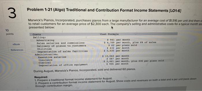 Solved Problem 1-21 (Algo) Traditional and Contribution | Chegg.com