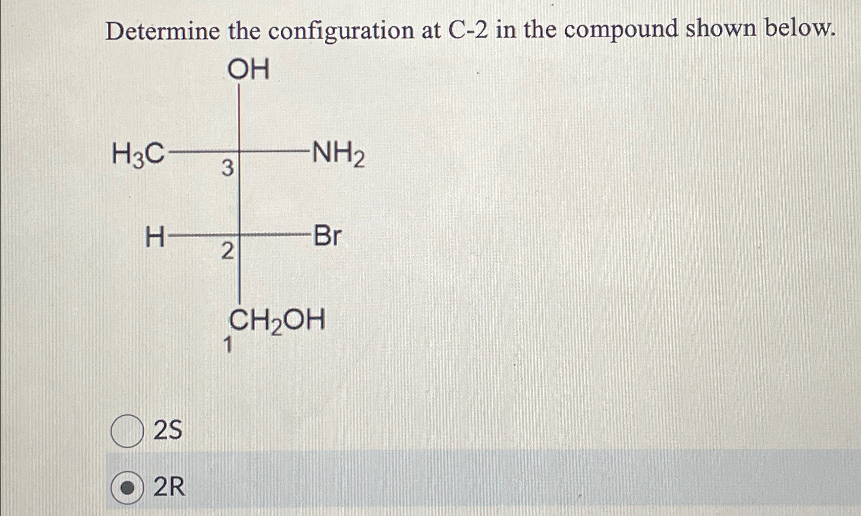Solved Determine the configuration at C-2 ﻿in the compound | Chegg.com