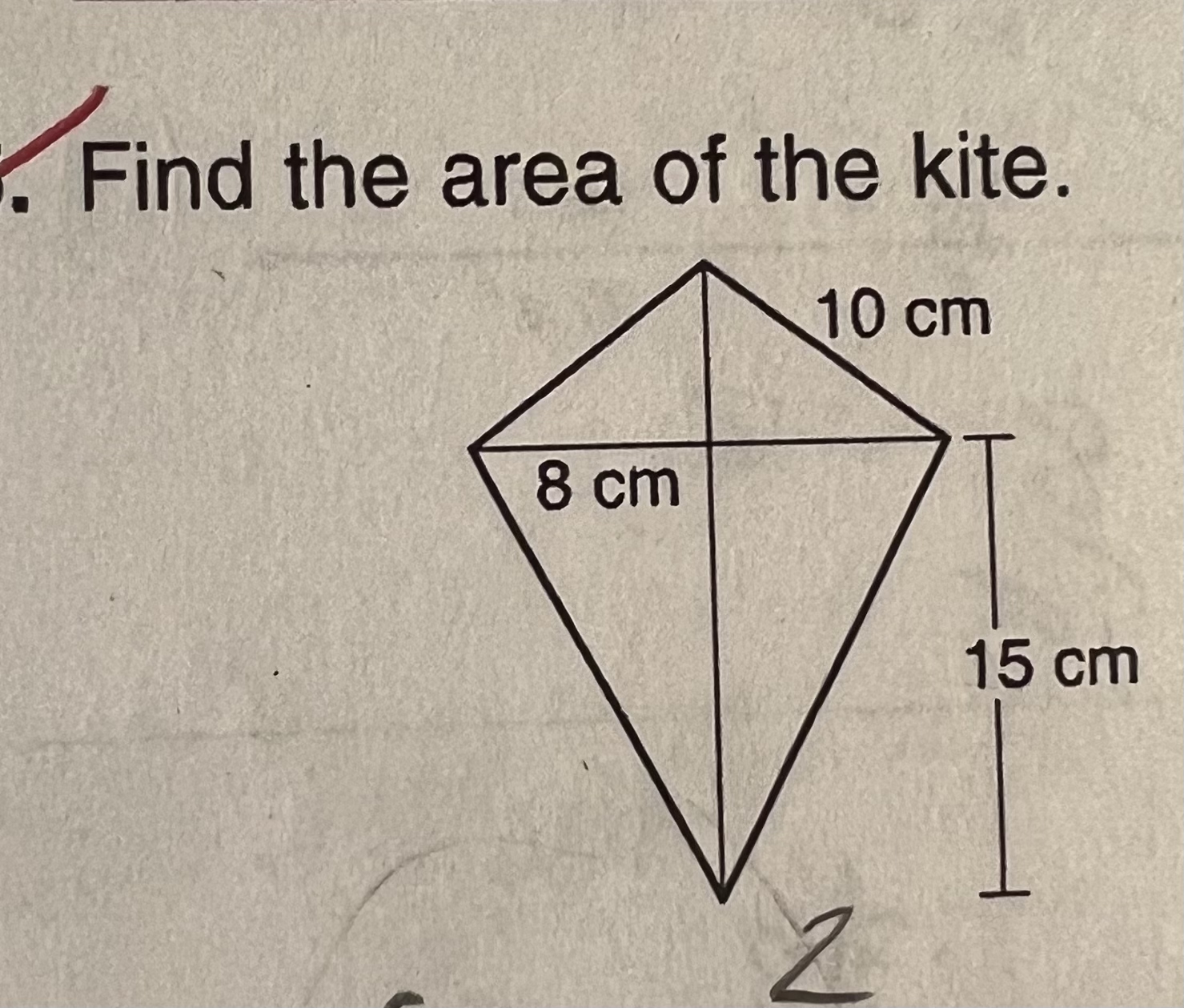 Solved Find the area of the kite. | Chegg.com
