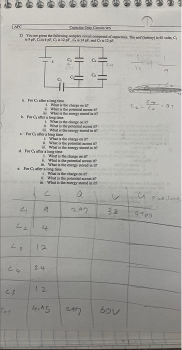 Solved asap How do you find charge on C2 and C4?I know c2 | Chegg.com