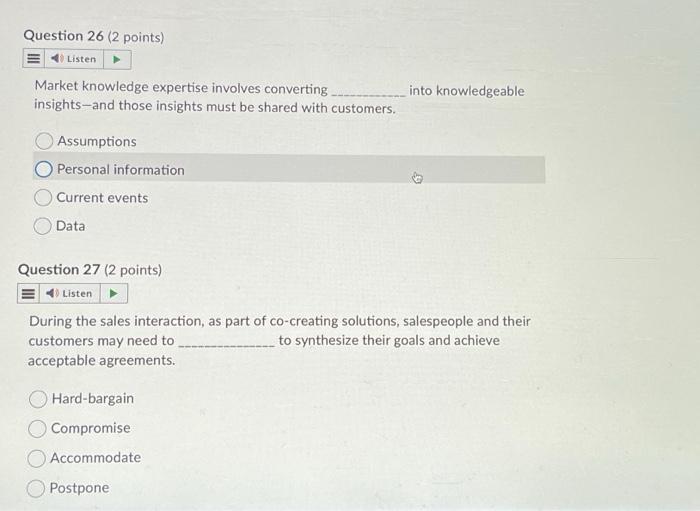 Solved Market knowledge expertise involves converting into | Chegg.com