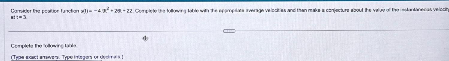Solved Consider the position function s(t)=-4.9t2+26t+22. | Chegg.com