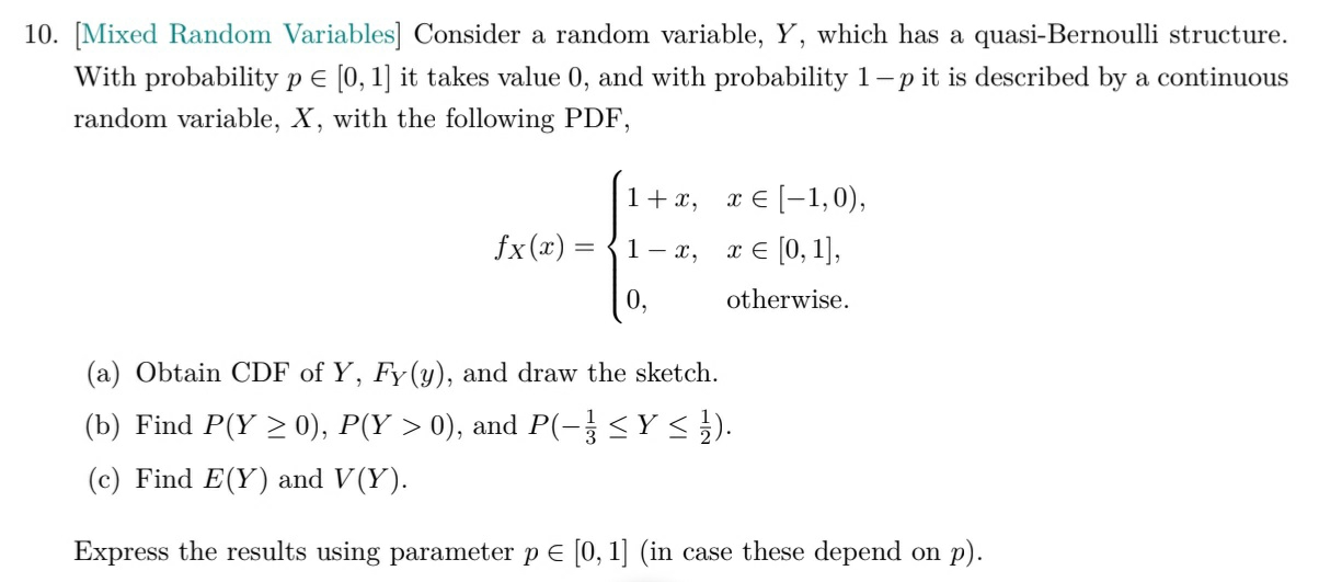 Solved Mixed Random Variables consider A Random Variable
