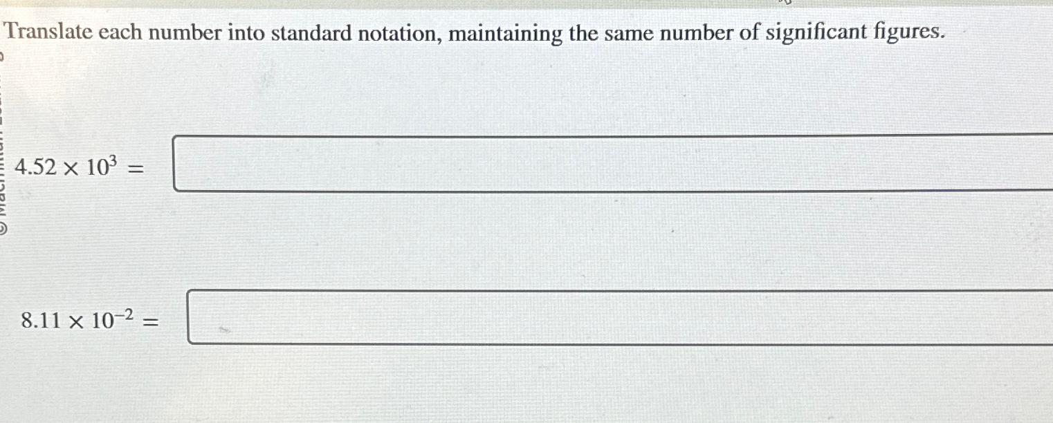 Solved Translate each number into standard notation, | Chegg.com