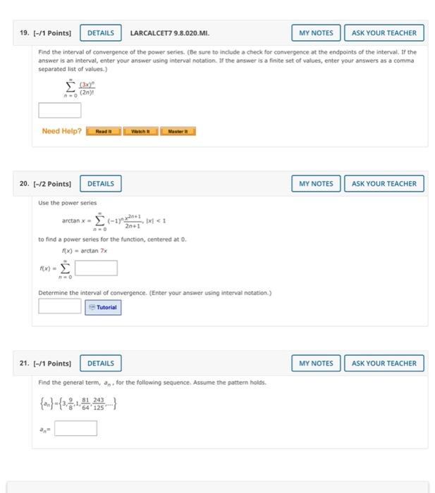Solved Find the interval of convergence of the power series. | Chegg.com