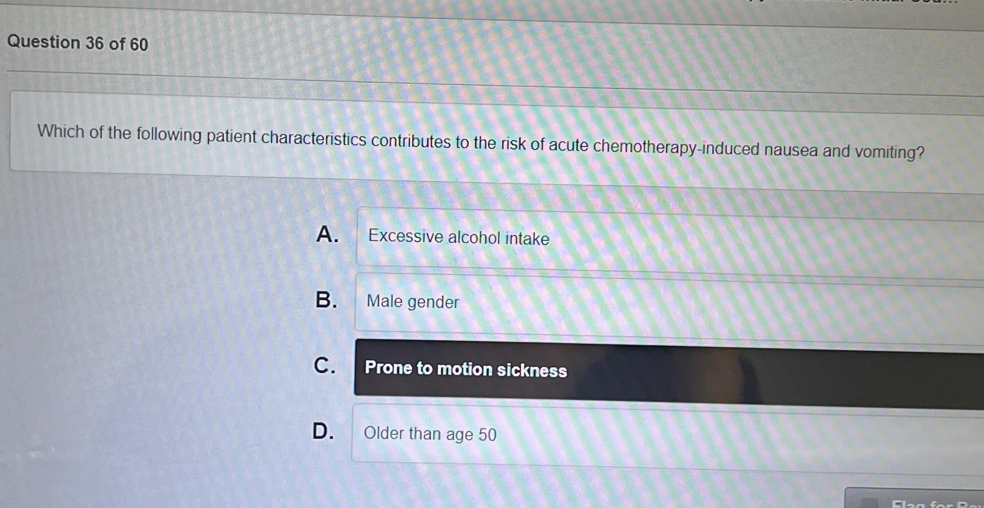 Solved Question 36 ﻿of 60Which of the following patient | Chegg.com