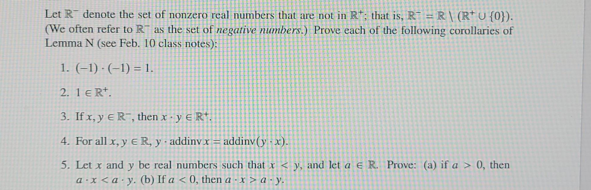 Solved Let R denote the set of nonzero real numbers that are | Chegg.com
