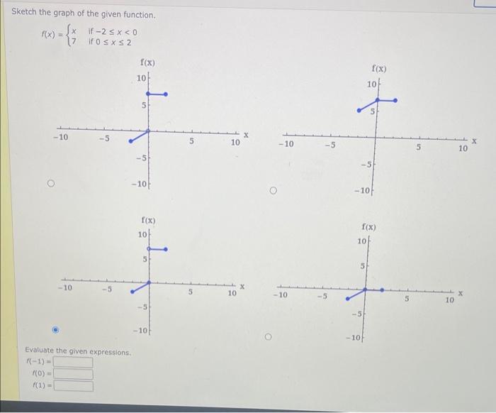 Solved Sketch the graph of the given function. f(x)={x7 if | Chegg.com