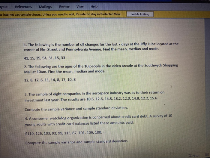 Solved Ayout References Mailings Review View Help He