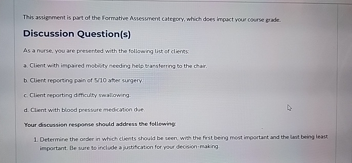 Solved This assignment is part of the Formative Assessment | Chegg.com