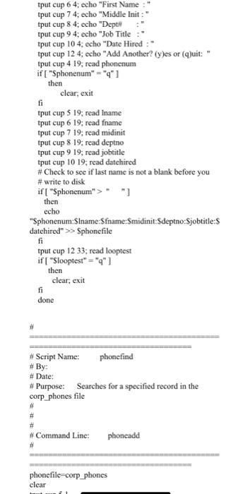 Solved Write a shell script program that creates a student | Chegg.com