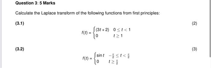Solved Calculate the Laplace transform of the following | Chegg.com