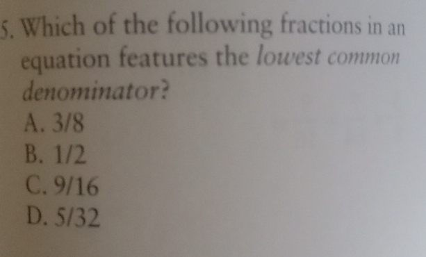 Solved Which of the following fractions in an equation | Chegg.com