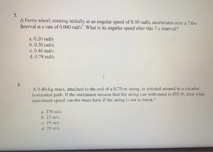 Solved A Ferris wheel, rotating initially at an angular | Chegg.com