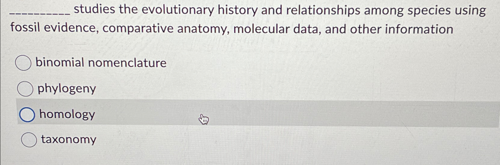 Solved studies the evolutionary history and relationships | Chegg.com