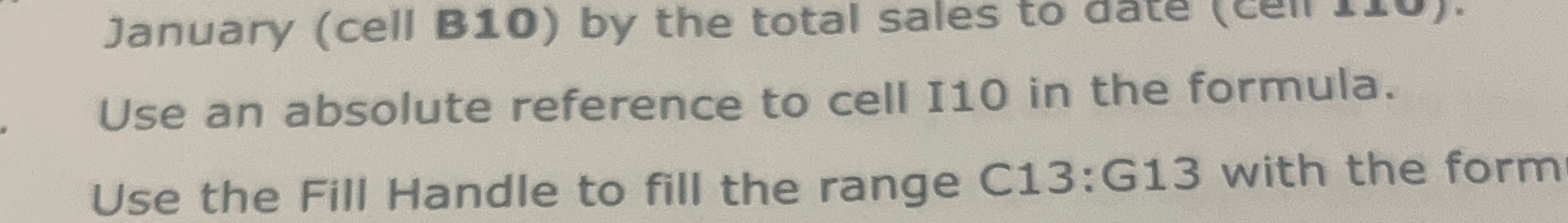 Solved Use an absolute reference to cell I10 ﻿in the | Chegg.com