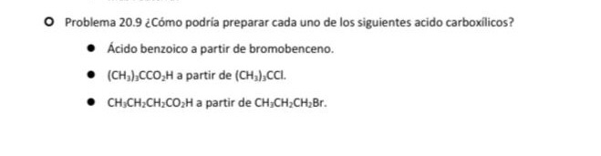 Solved Problema 20.9 ¿Cómo podría preparar cada uno de los | Chegg.com