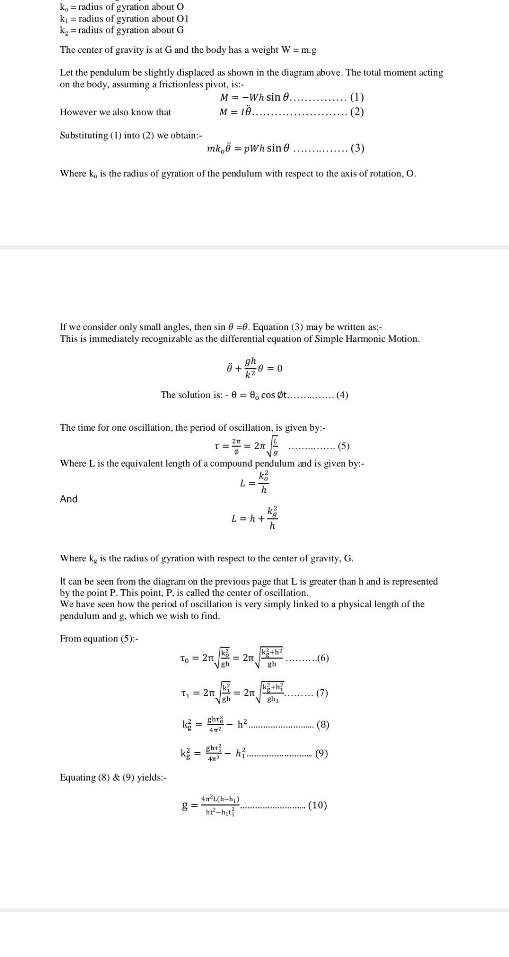 Solved Dear, please calculate g from equation number 10, | Chegg.com