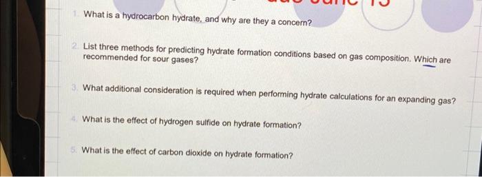 Solved What is a hydrocarbon hydrate, and why are they a | Chegg.com