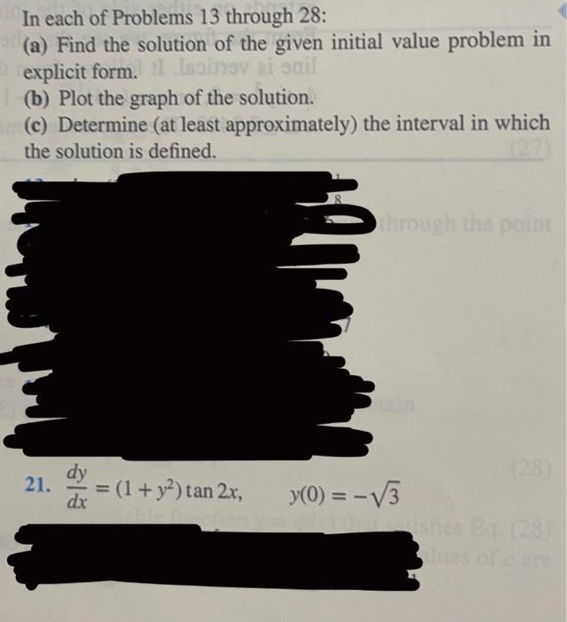 Solved In each of Problems 13 through 28: (a) Find the | Chegg.com