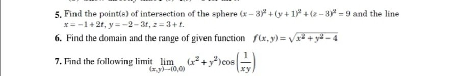 Solved 5. Find the point(s) of intersection of the sphere (x | Chegg.com