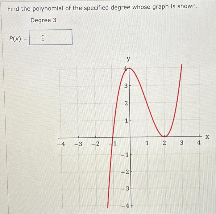Solved Find the polynomial of the specified degree whose | Chegg.com