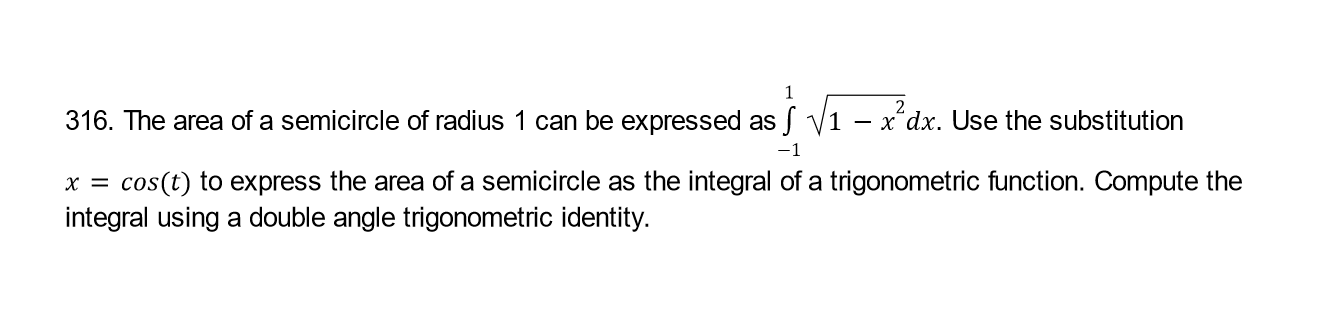 Solved The area of a semicircle of radius 1 ﻿can be | Chegg.com