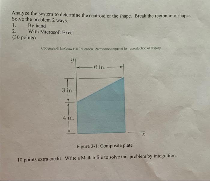 Solved Analyze the system to determine the centroid of the | Chegg.com