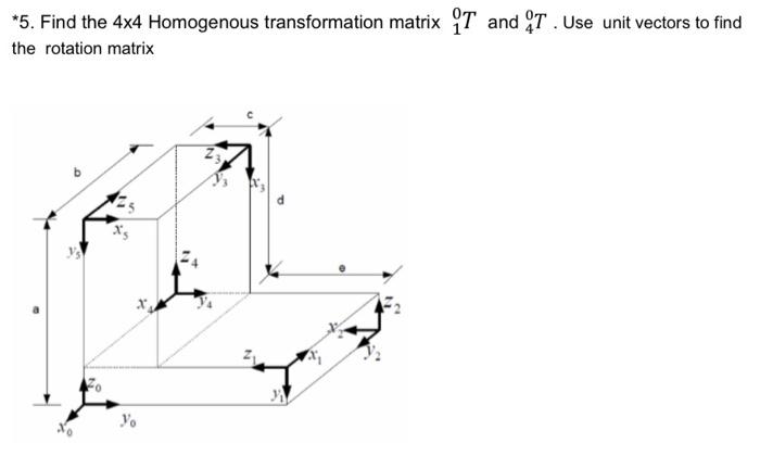 Solved ⋆5. Find the 4×4 Homogenous transformation matrix 10T | Chegg.com