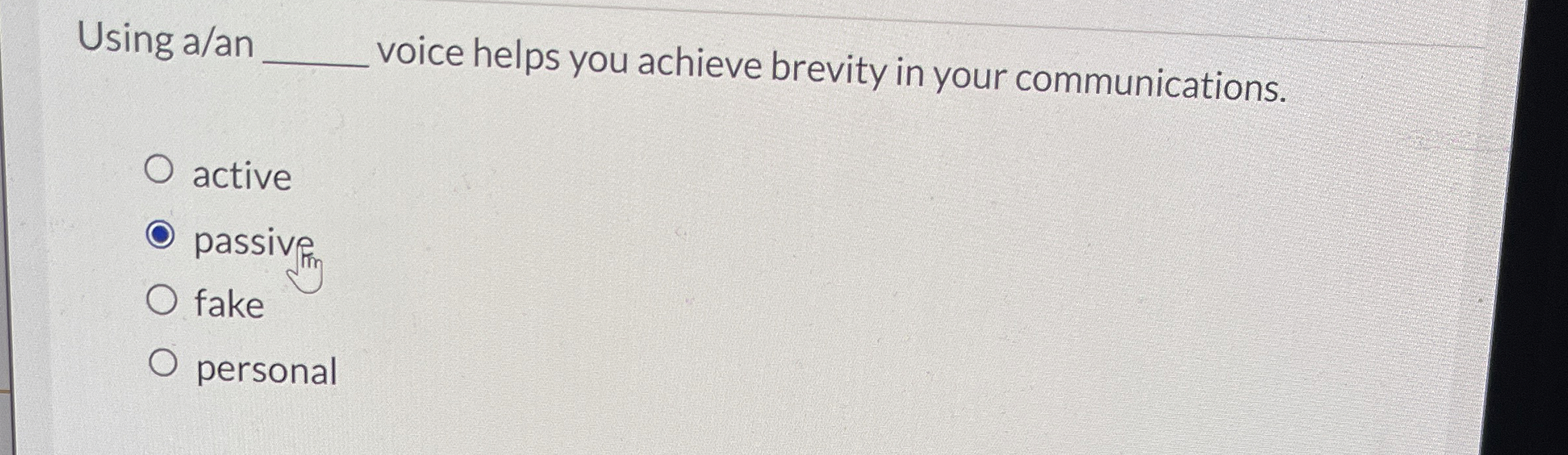 Solved Using a/anvoice helps you achieve brevity in your | Chegg.com