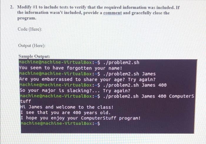 Solved 2. Modify #1 to include tests to verify that the | Chegg.com