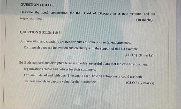 Solved QUESTION 4 [CLO 5] Describe the ideal composition for | Chegg.com