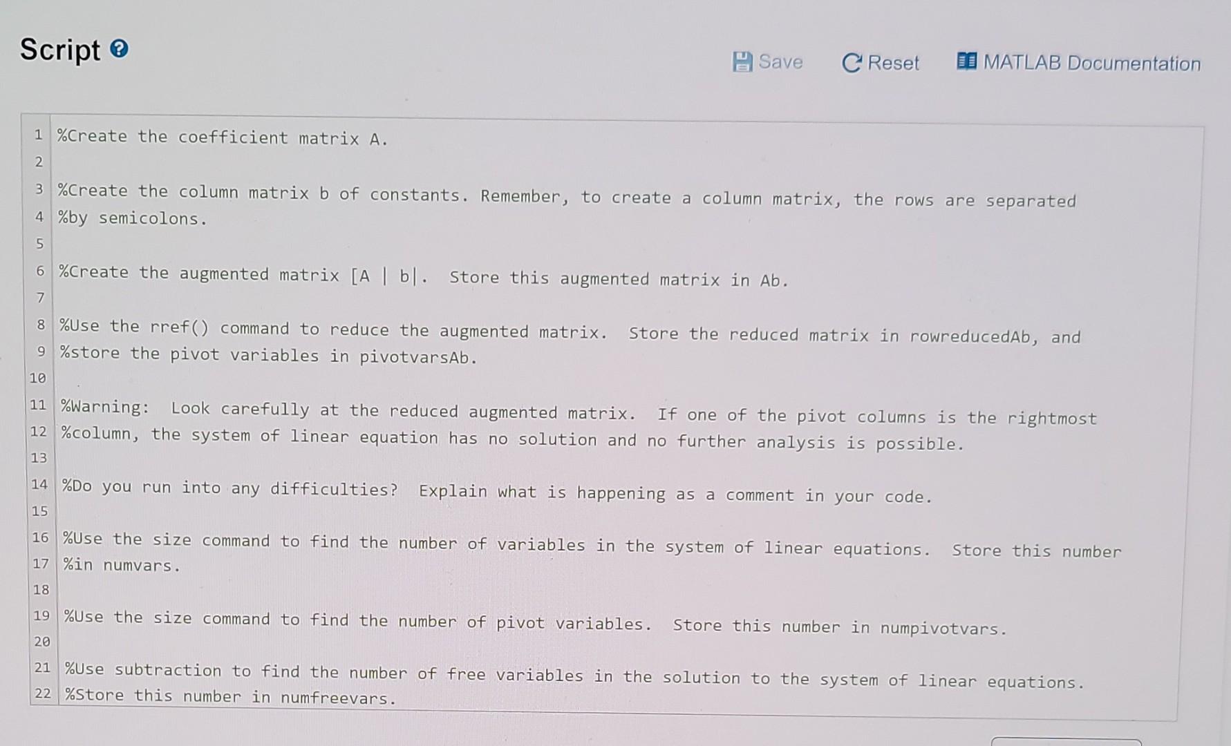 Solved LAB ACTIVITY 1.8.1: MATLAB: Augmented Matrices This | Chegg.com