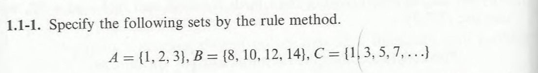 Solved 1.1-1. ﻿Specify the following sets by the rule | Chegg.com