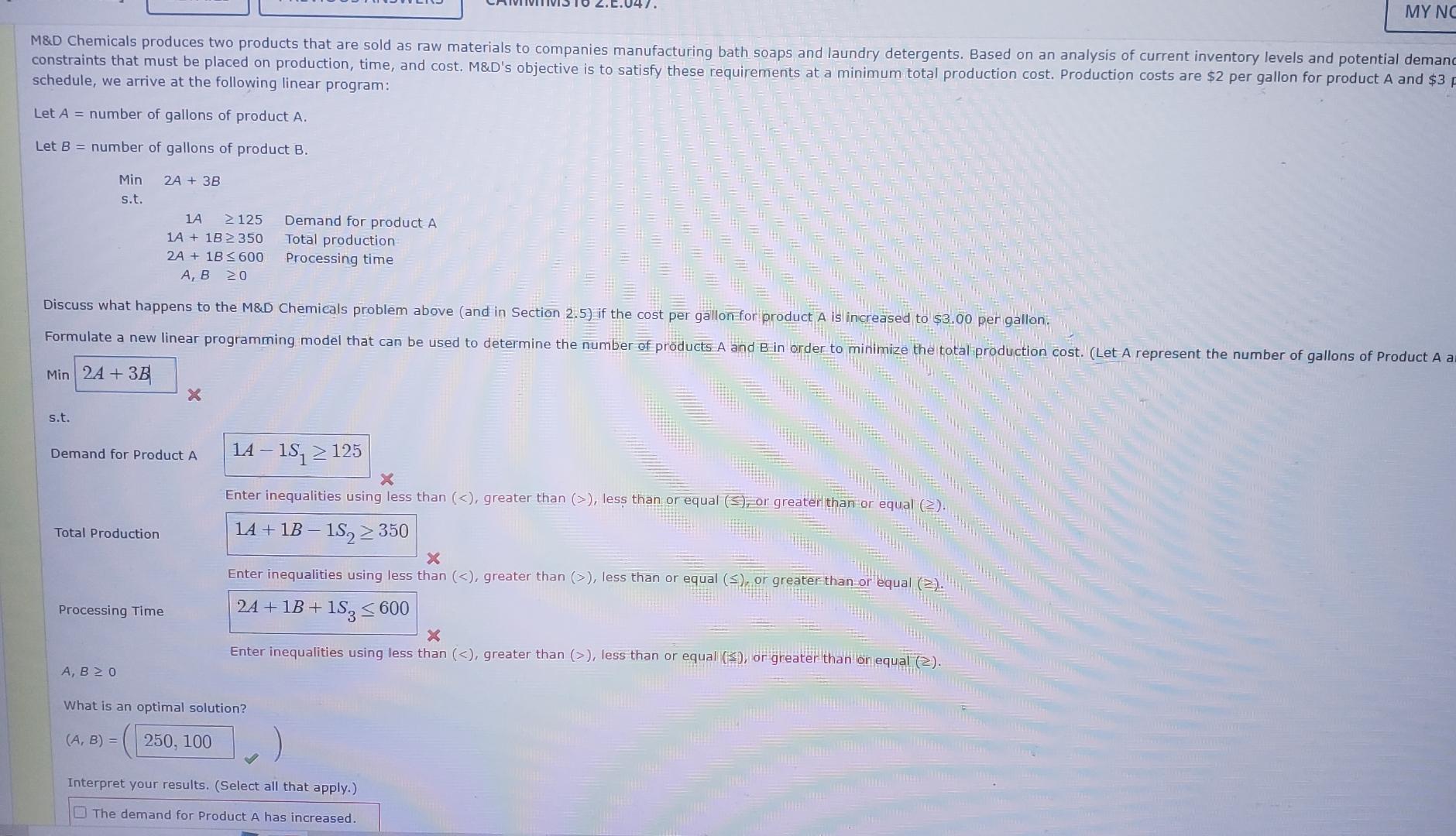 Solved schedule, we arrive at the following linear | Chegg.com