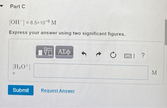Solved Calculate [H3O+] given [OH-] in each aqueous | Chegg.com