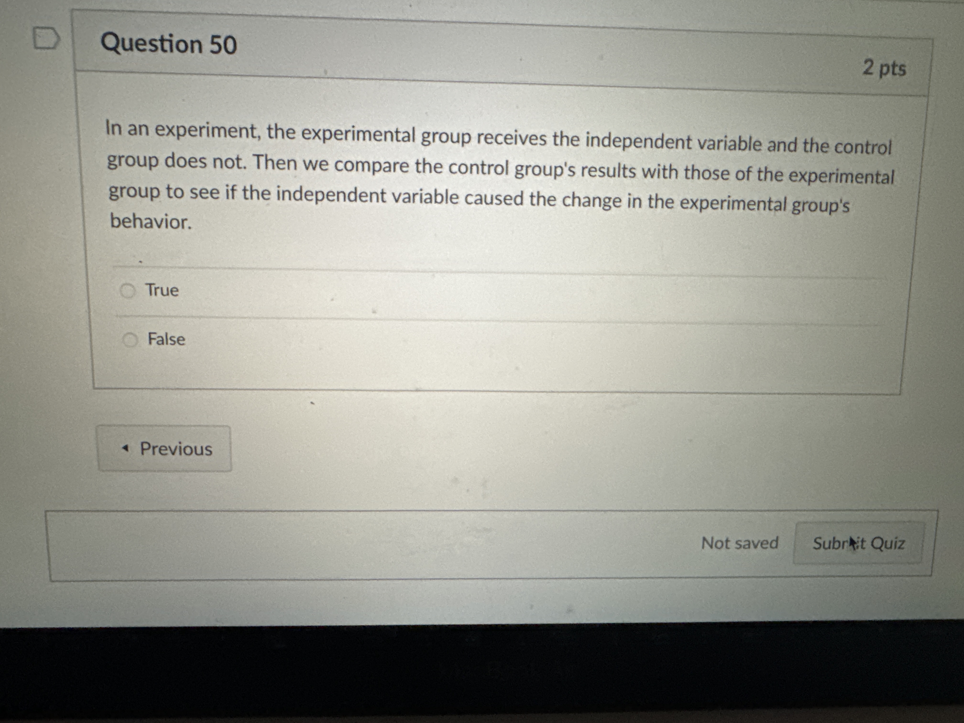 Solved Question 50In an experiment, the experimental group | Chegg.com