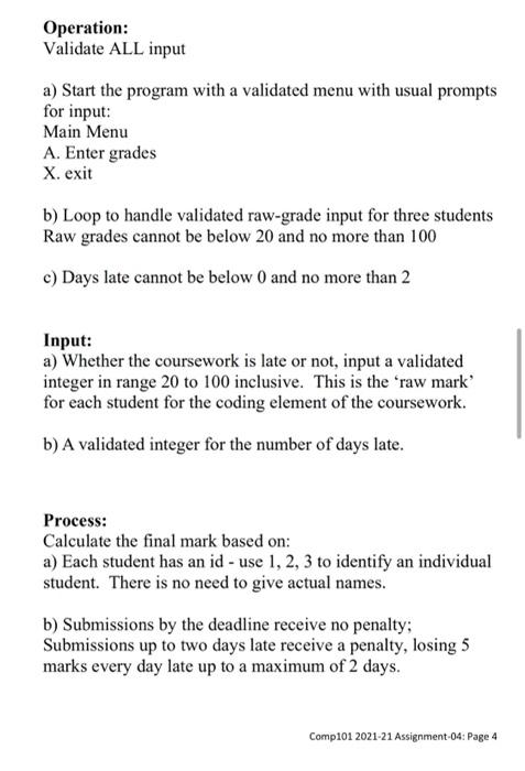 Solved 3. Problem Specification: Design and implement a | Chegg.com